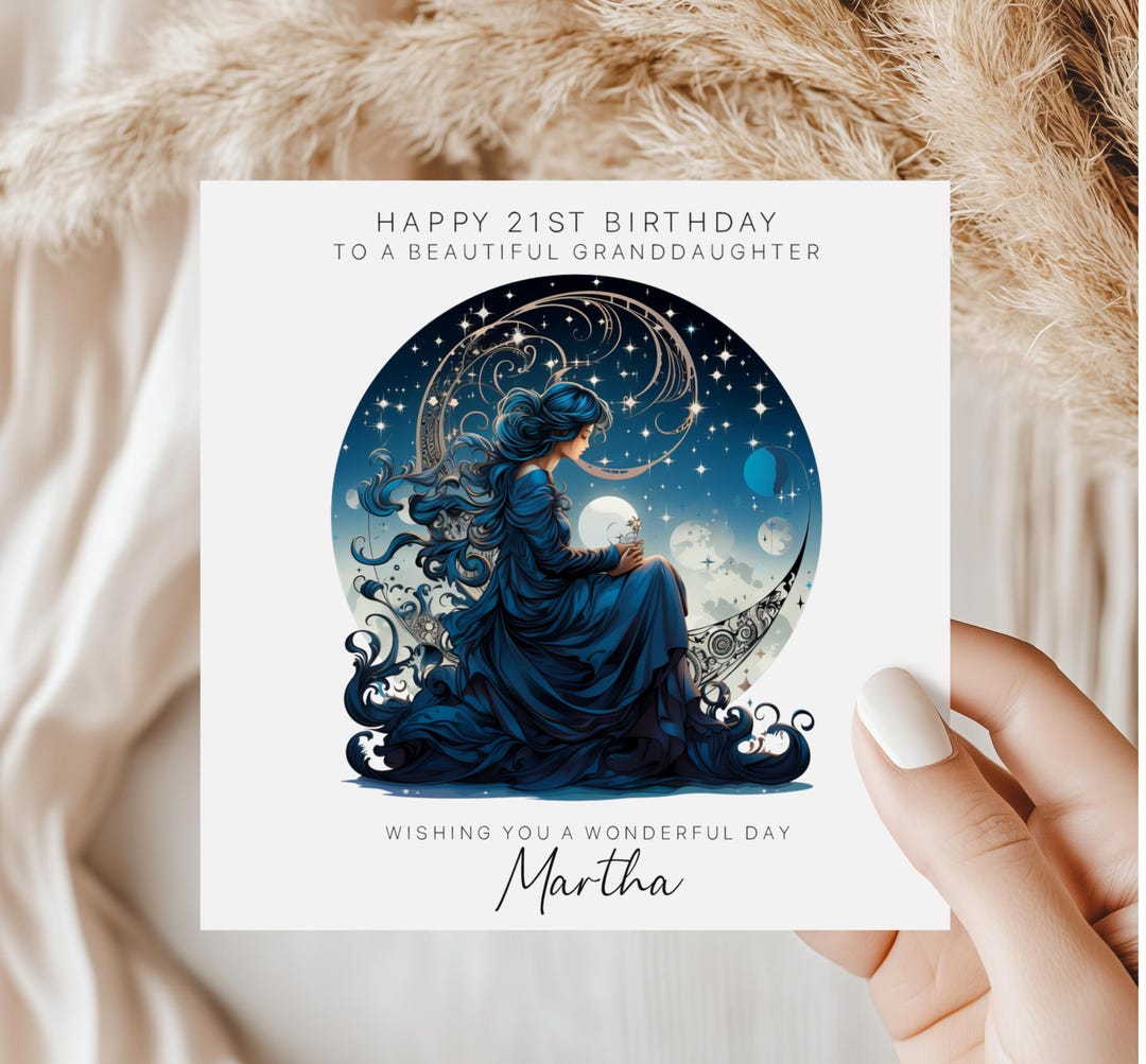 Personalised Celestial Birthday Card Personalisation Fantasy Goddess Spiritual Moon Birthday ...