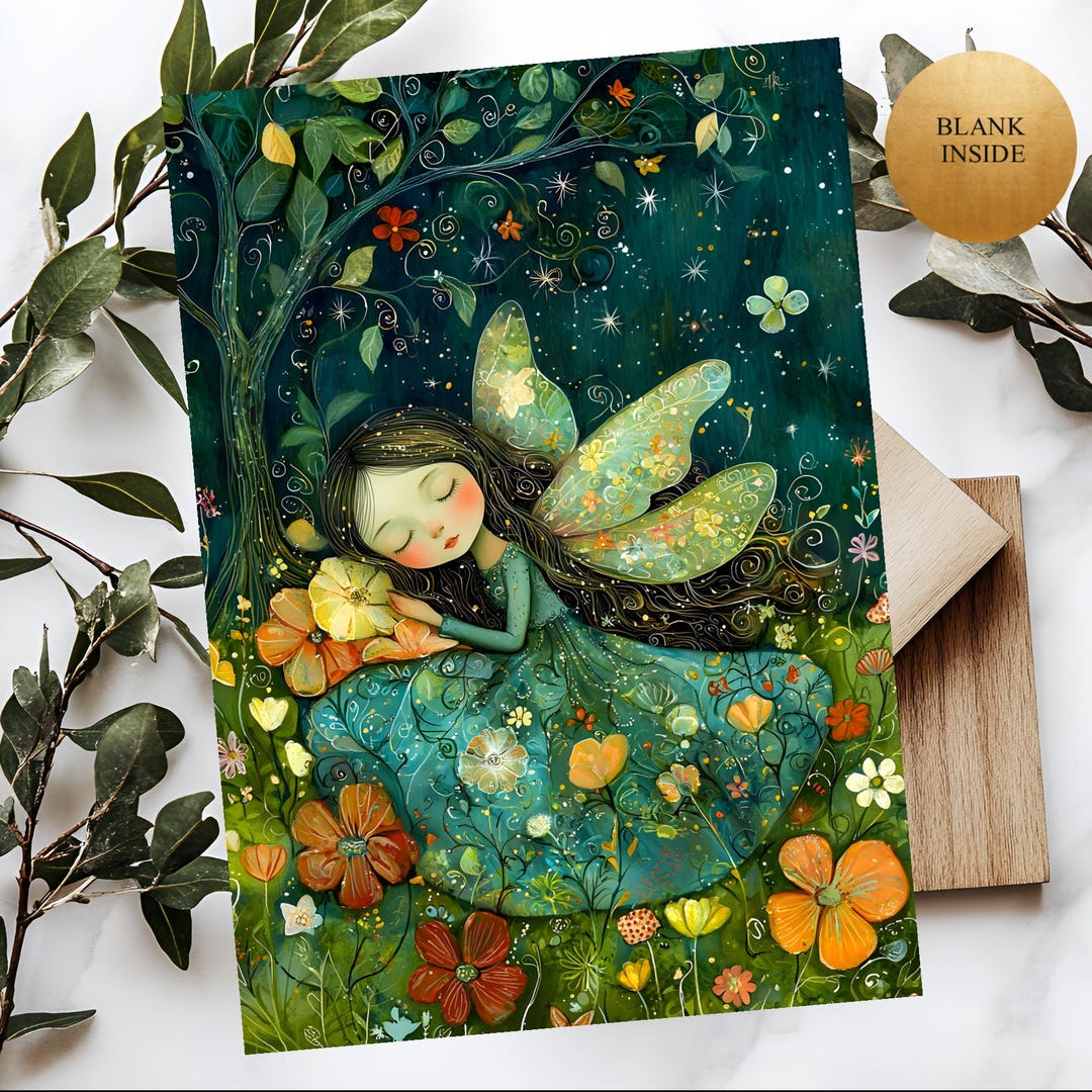 Enchanted Forest Fairy Tale, Fairies Handmade Art Greetings Card - Etsy UK