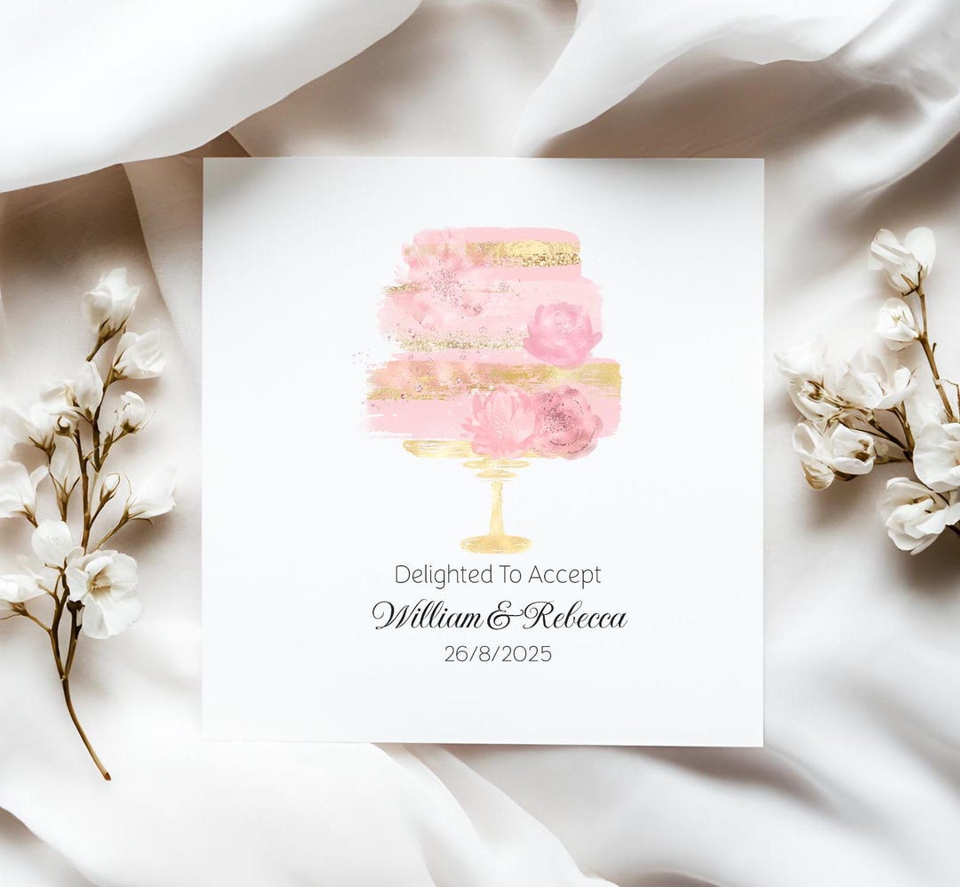 Personalised Wedding Acceptance Card Wedding RSVP Acceptance Card ...