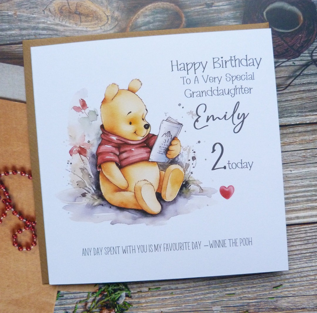 Personalised Handmade Birthday Card Winnie the Pooh ANY RELATION Any ...