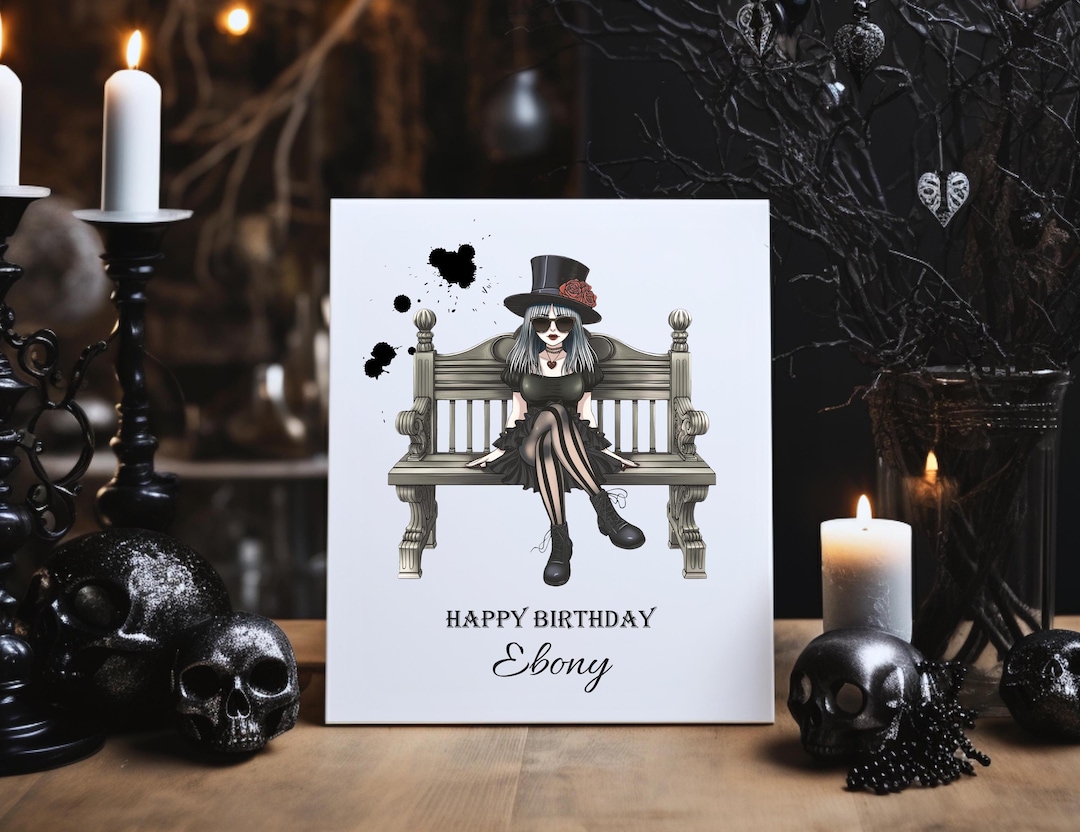 Personalised Gothic Happy Birthday Card for Her Gothic Girl Birthday ...