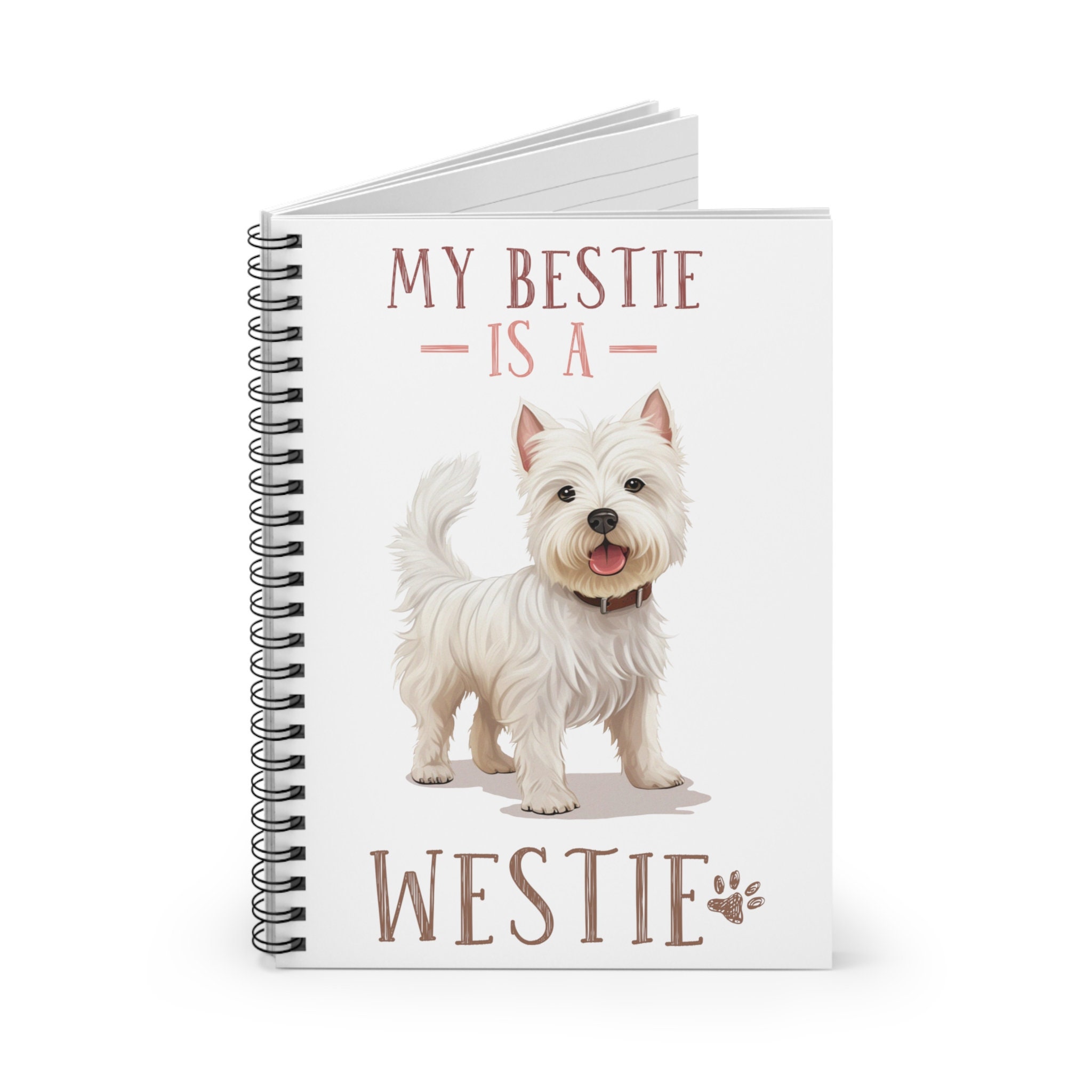 Westie Notebook, Dog Notebook, My Bestie is a Westie, Dog Stationary ...