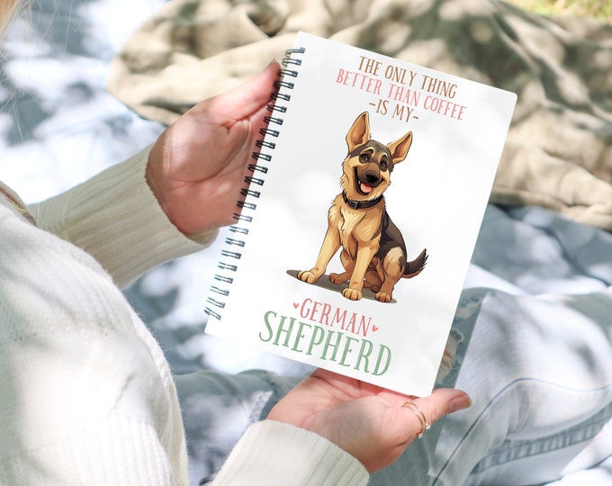 German Shepherd Hardcover Journal Floral German Shepherd Dog Notebook ...