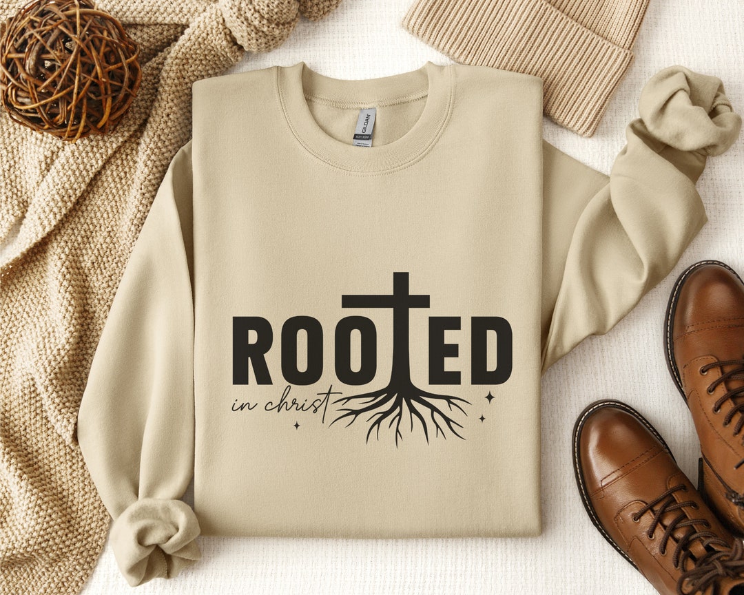 Rooted in Christ Sweatshirt: Boho Christian Women's Sweater - Etsy UK