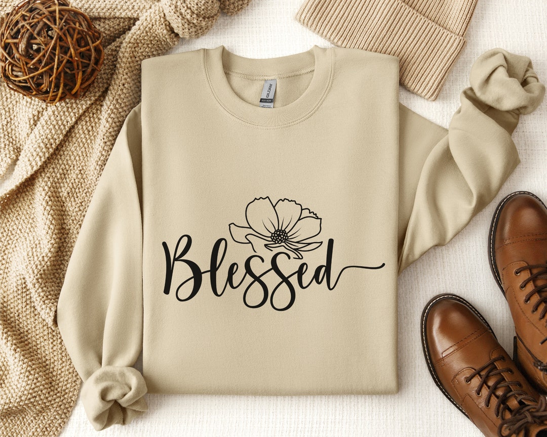 Blessed Sweatshirt, Boho Self Care T-shirt, Inspirational Women Sweater ...