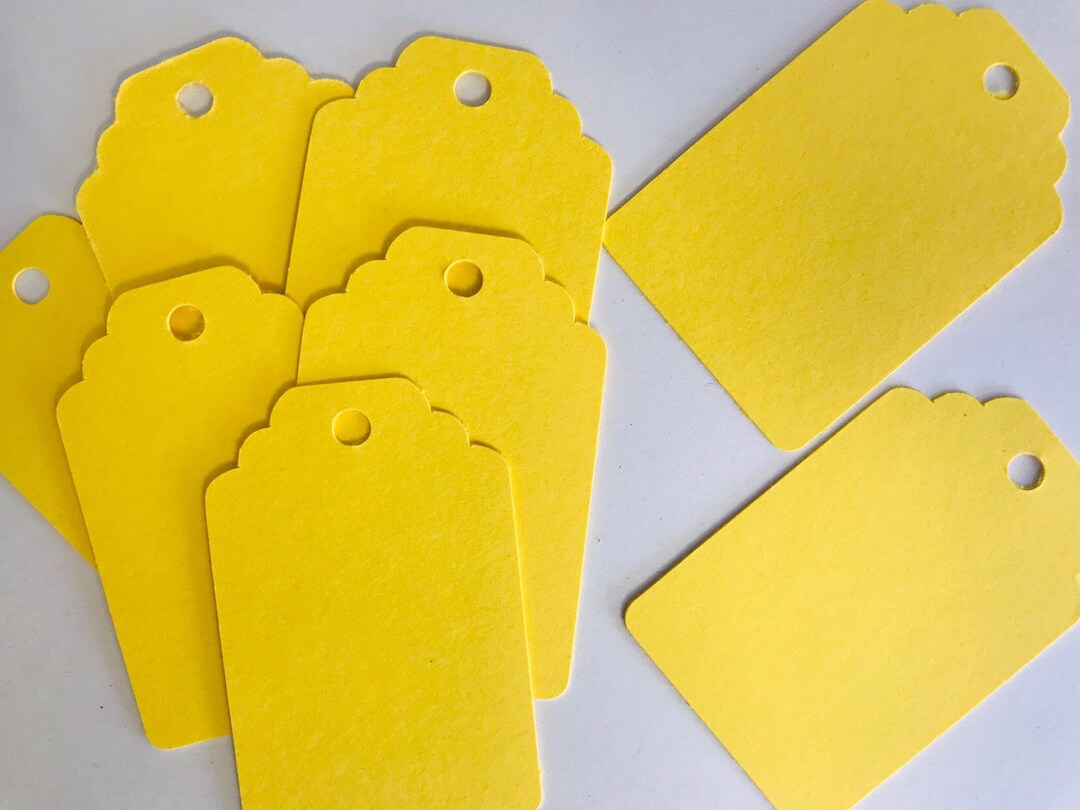 Blank Yellow Hang Tags, Price Tags, Item Labels, Gift Tags, Product ...