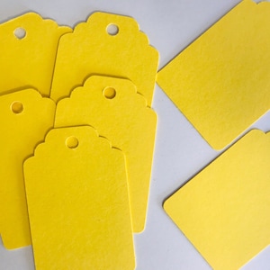 Blank Yellow Hang Tags, Price Tags, Item Labels, Gift Tags, Product ...