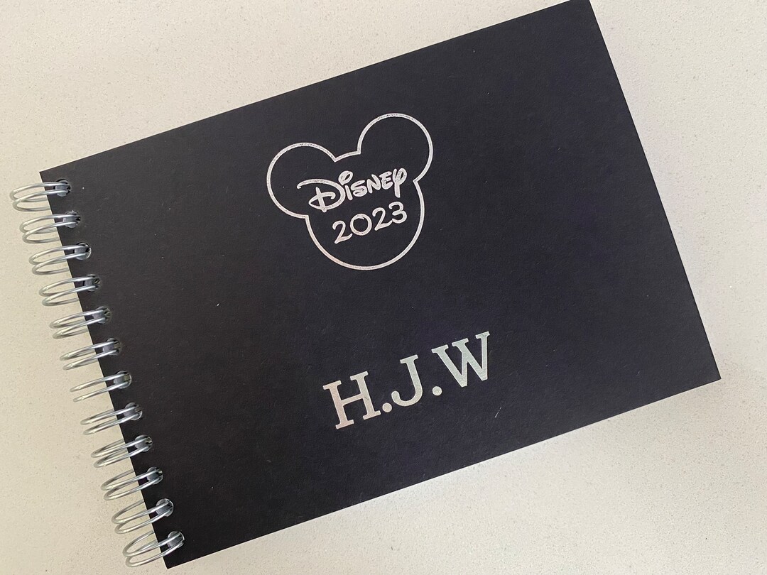 Disney Style Monogrammed Autograph Book Black and Silver A6 - Etsy