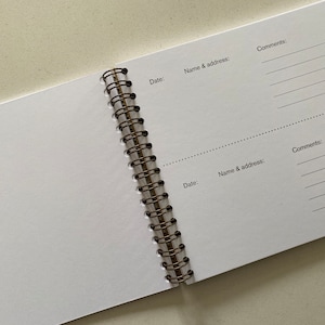 Personalised Kraft & Black Visitors Book, Holiday Home Guest Book ...