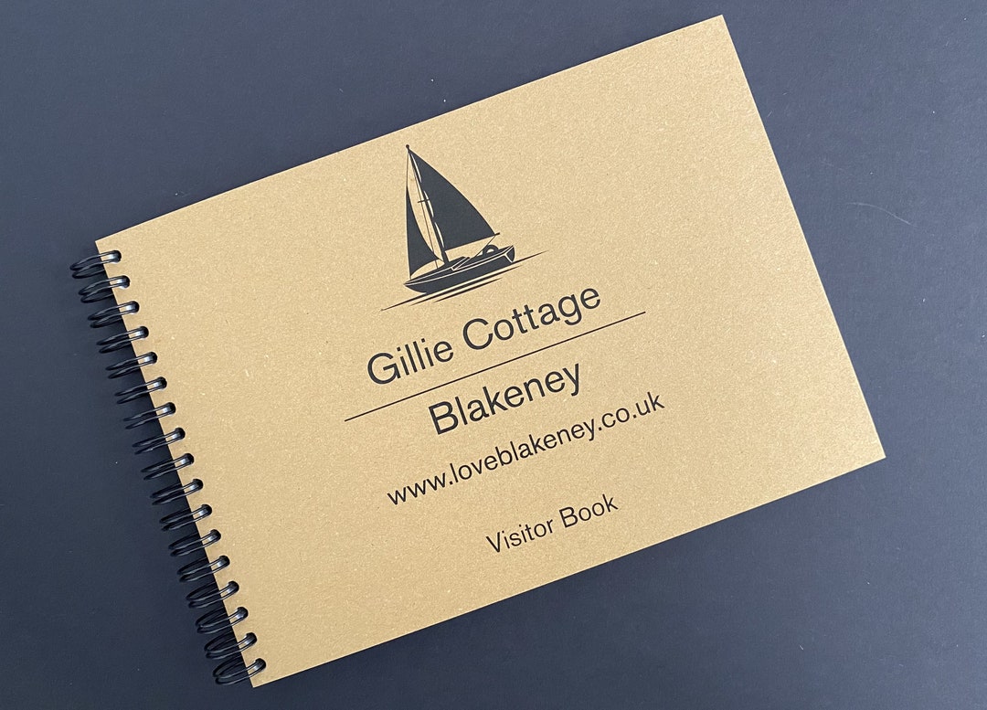 Personalised Kraft & Black Visitors Book Featuring Sailing Yacht Design ...
