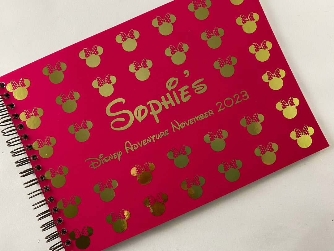 Disney Minnie Mouse Style Foiled Personalised Autograph Book Pink and ...