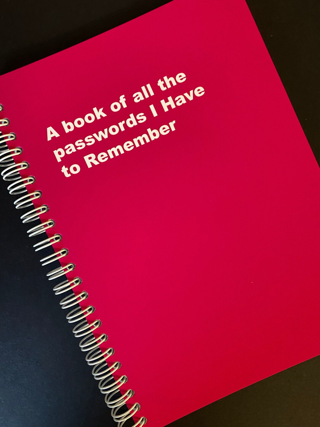 Book of Passwords to Remember Wiro Bound Notebook, Planning Notebook ...