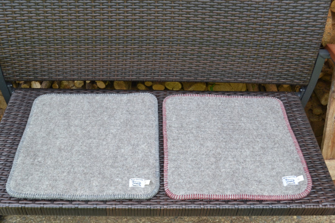 Felted Seat Cushions Made of 100% Sheep's Wool Felt in Natural Grey ...