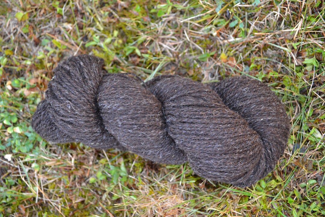 RARE 100g Knitting Wool Natural Black 100% Pure Sheep's Wool Natural ...