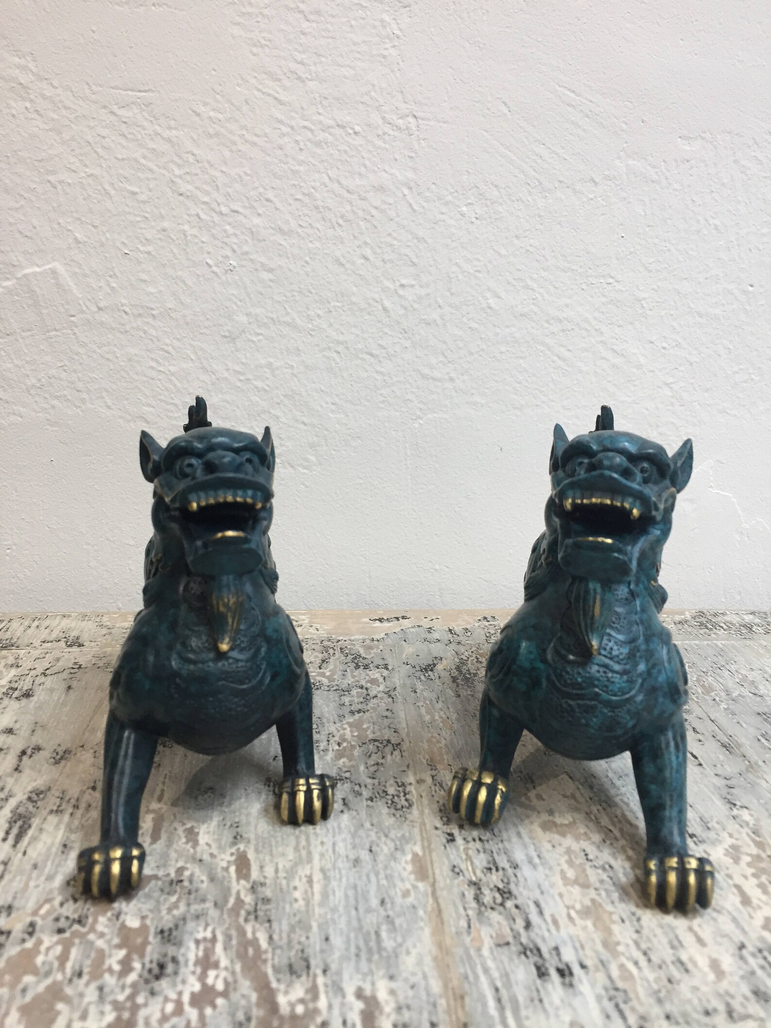 A Pair of Dan Qing Pixiu Sculpture by Feng Shui 風水 Master Wang Ao Foo ...