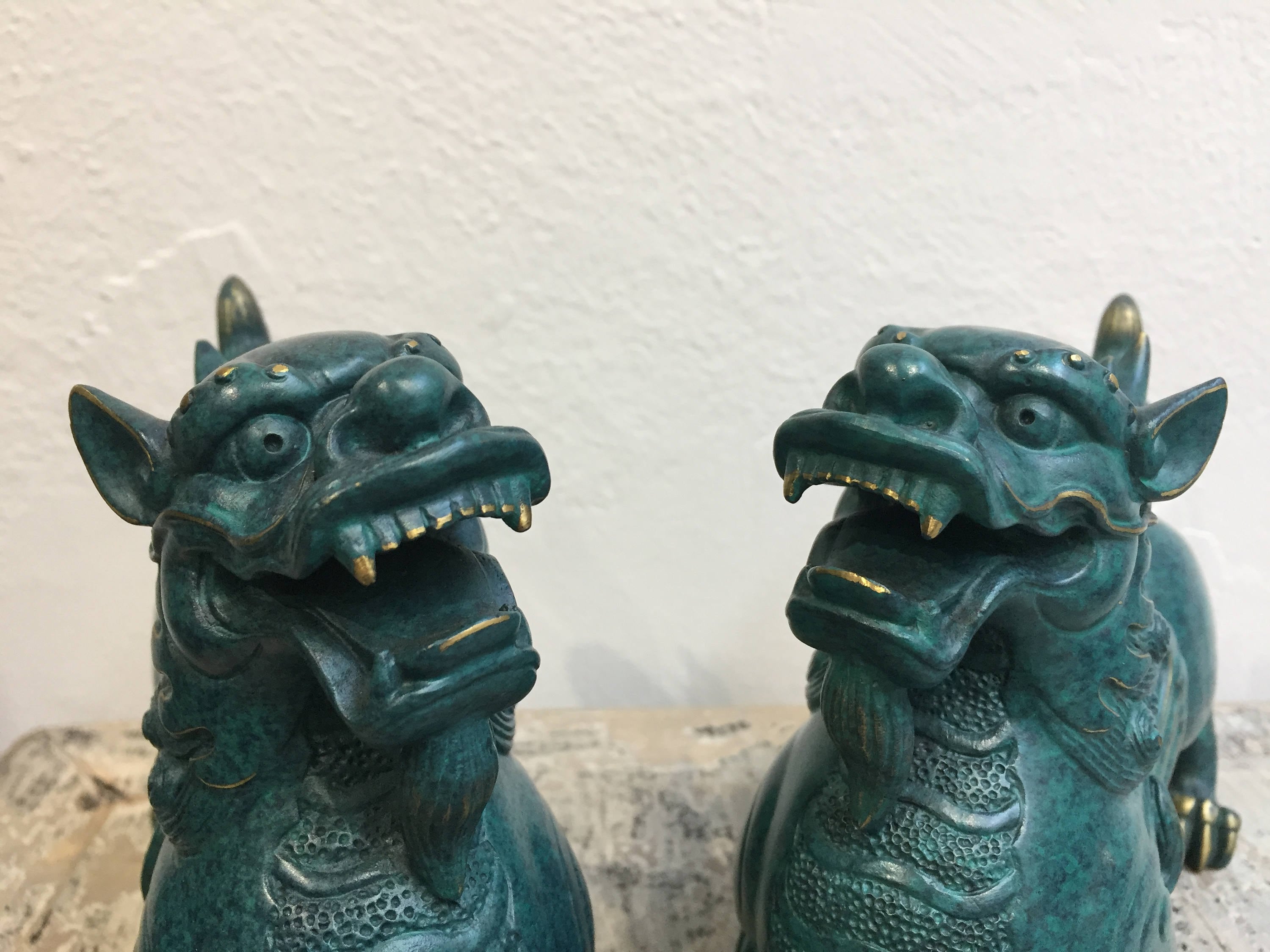 A Pair of Dan Qing Pixiu Sculpture by Feng Shui 風水 Master Wang Ao Foo ...