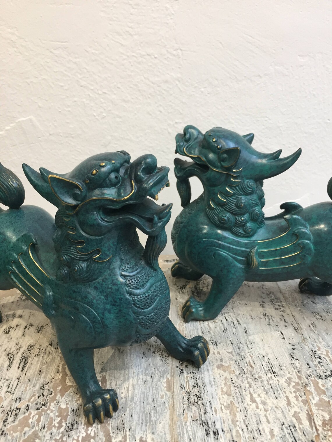 A Pair of Dan Qing Pixiu Sculpture by Feng Shui 風水 Master Wang Ao Foo ...