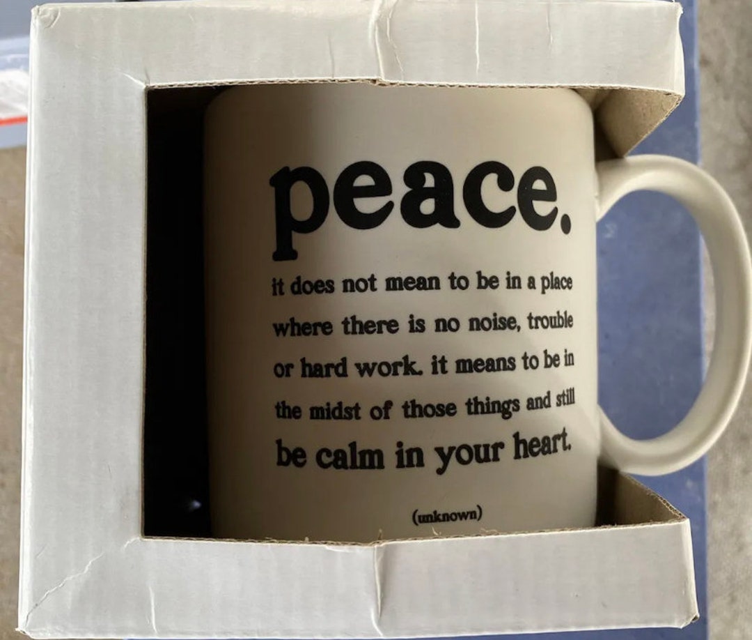 Quotable Mugs "peace" Coffee Mug Tea Cup, 2002 Design by Quotable Cards ...