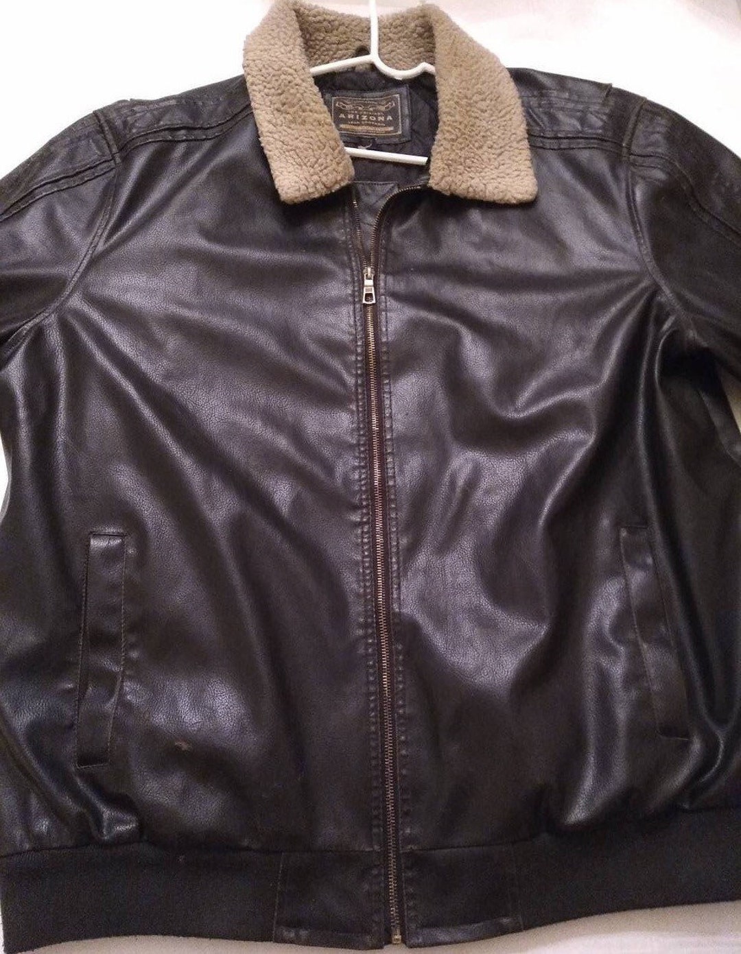 Arizona Jean Company Leather Bomber Jacket 2X - Etsy