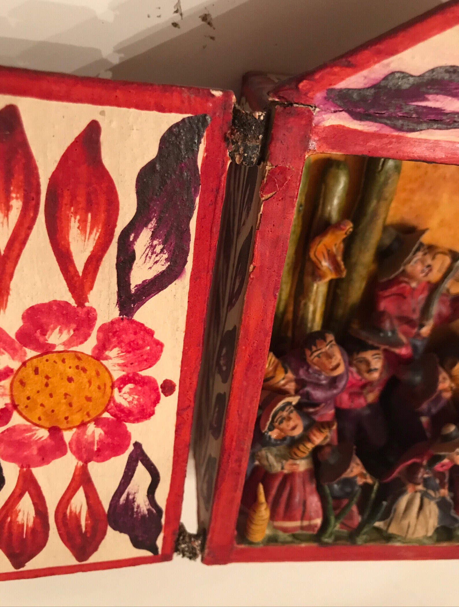 Old Antique Handmade Retablo Folk Art Fruit People Muscian Gathering - Etsy