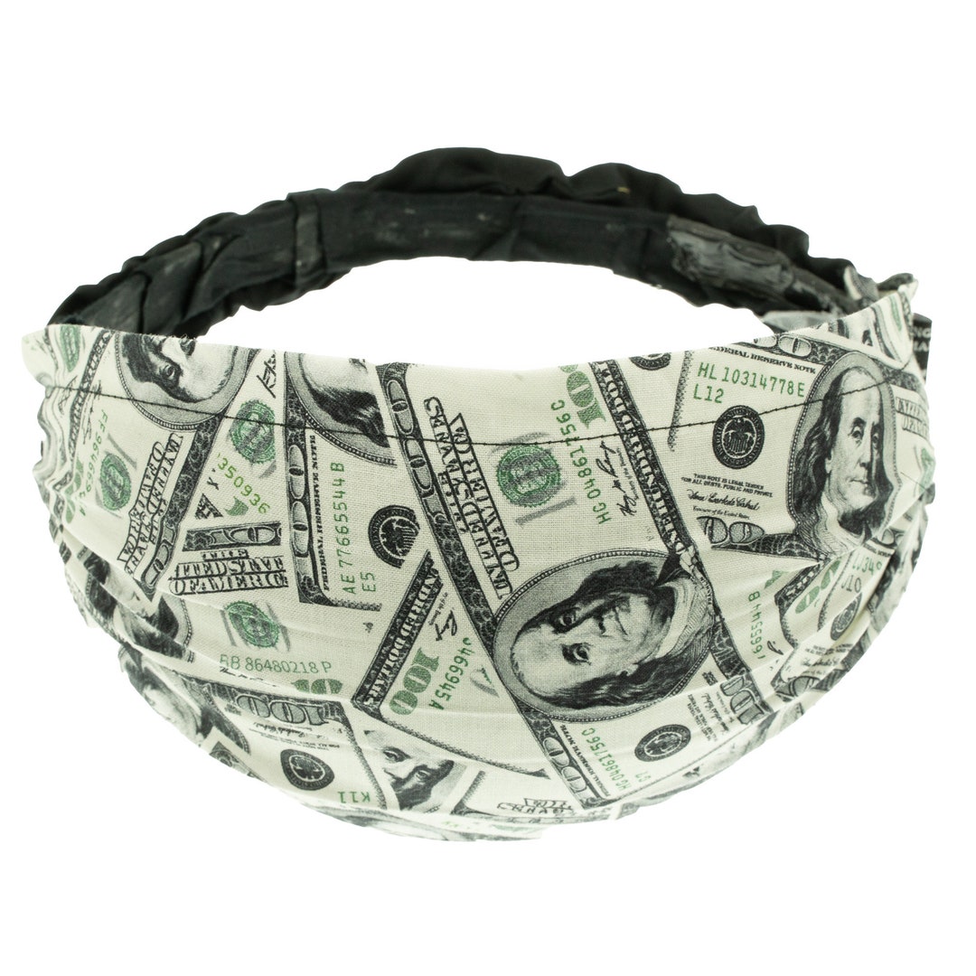 100 Dollar Bill Note Design ~ Elasticated Headband Great for Tying Hair ...