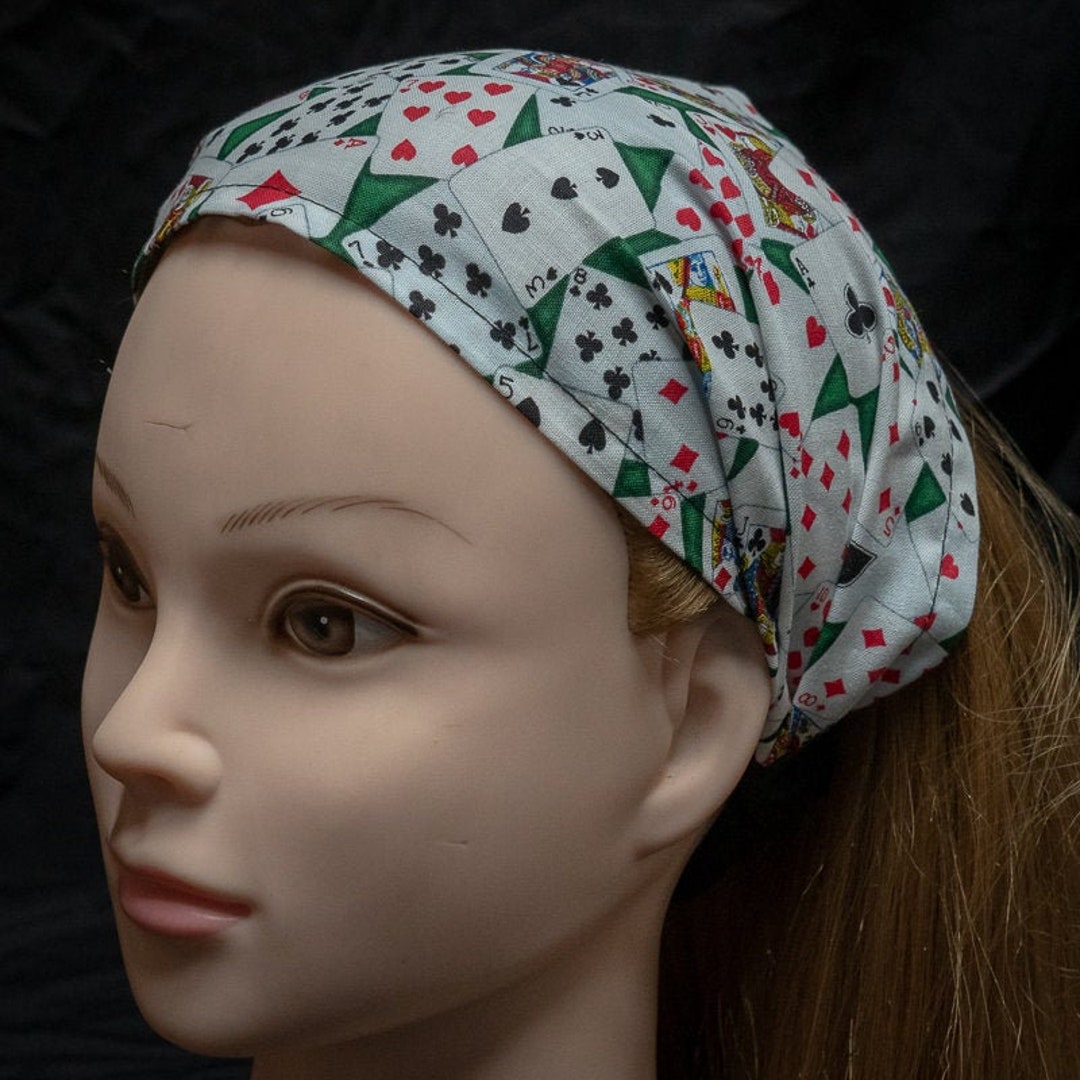 Lucky Deck of Card Design on Our Elasticated Headband Great for Tying ...