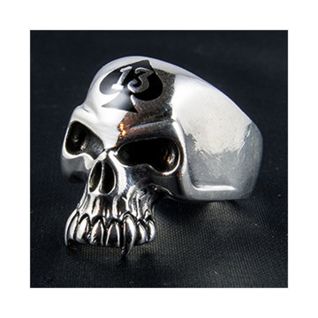 Lucky 13 Skull Ring .925 plata esterlina sólida Metal Boxeo - Etsy España