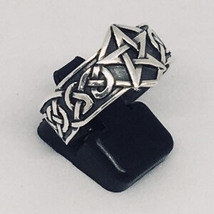 Celtic Pentagram Ring .925 Solid Sterling Silver Knotwork Pagan Metal, Biker Gothic - Etsy