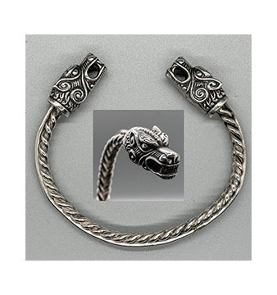 Incredible Details on Our Celtic Wolf Silver 925 Torc/torque Bangle ...