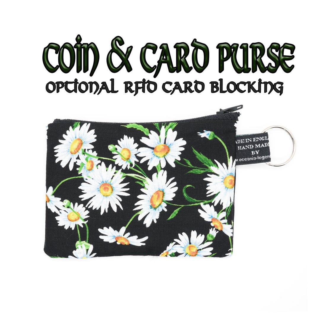 Daisy Coin Purse Handmade From 100% Cotton Fabric Great for Cash Cards ...