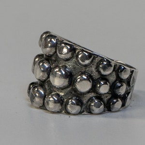 Bubbles Dots Chunky Ring .925 Solid Sterling Silver Biker Rocker Gothic ...