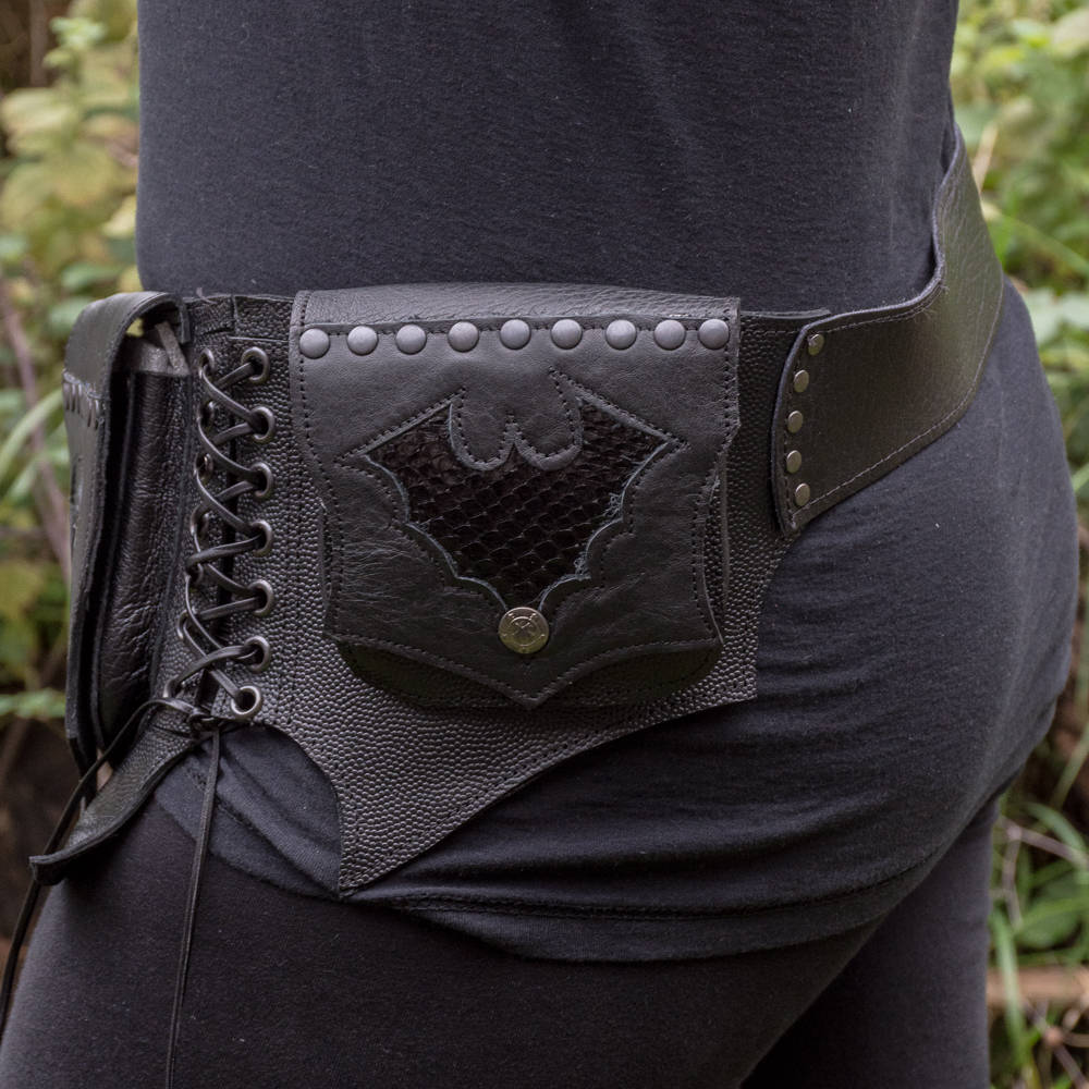 Bat Logo Leather Utility Multi Pouch Belt hip belt pocket belt | Etsy