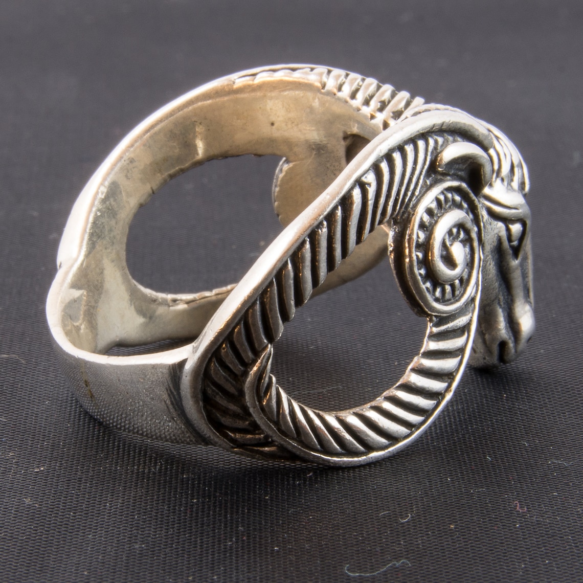 Rams Head Ring .925 Solid Sterling Silver Biker Rocker Aries - Etsy