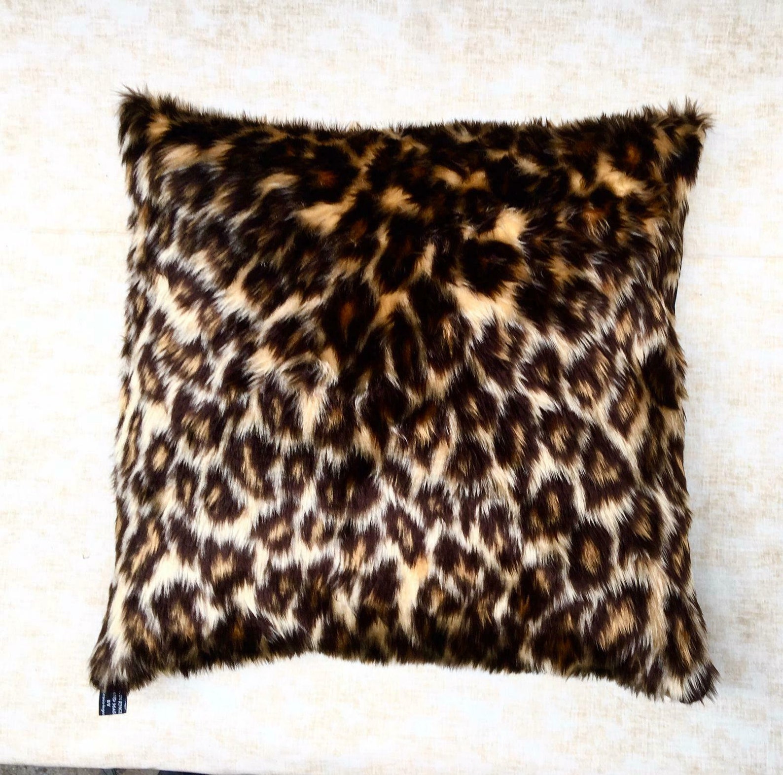 Leopard Print Fluff Cushion Cover, Great Fun Fabric Soft Decorative ...