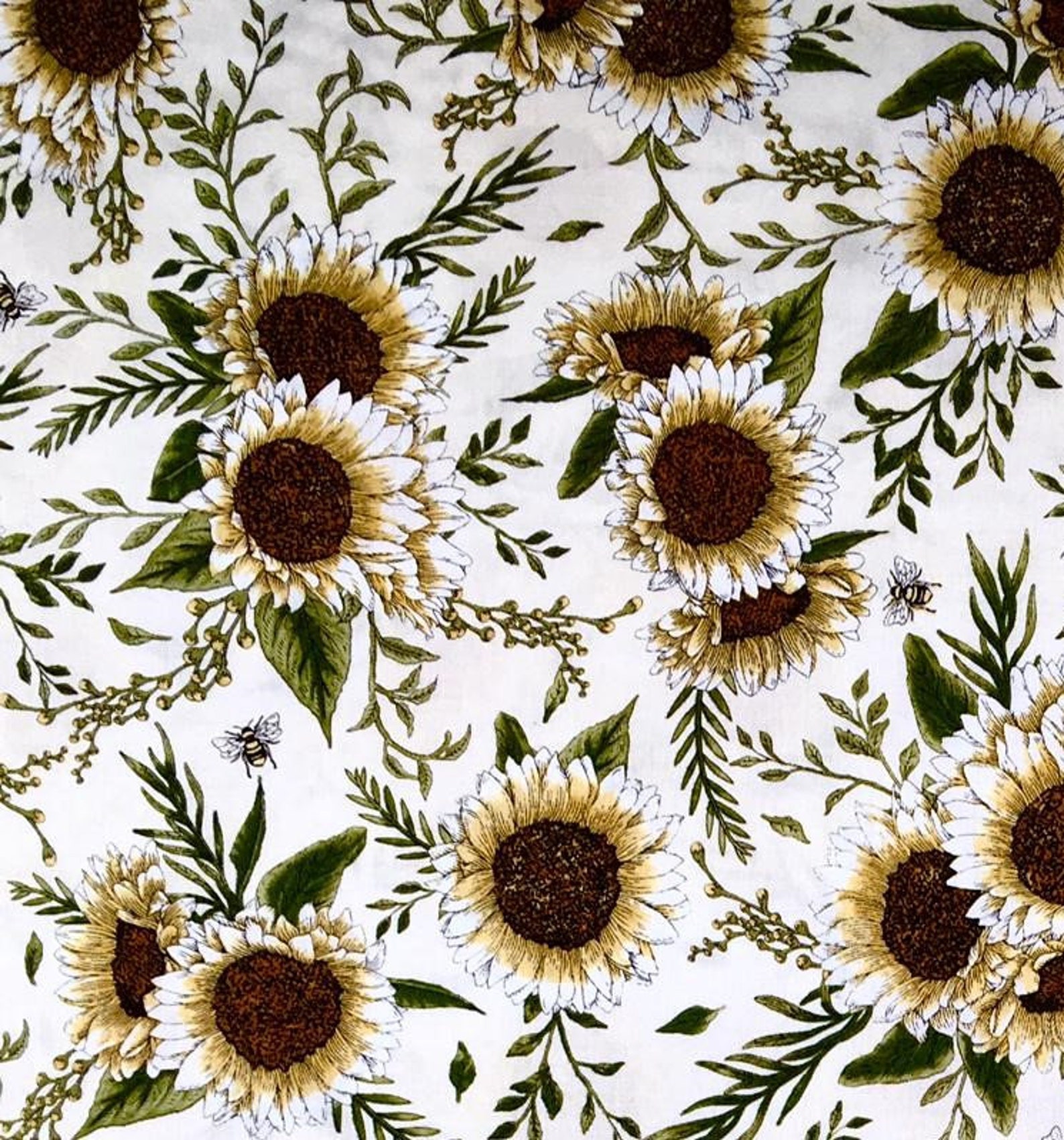 Fat Quarter Pretty Sunflowers Designer Timeless Treasures 100% - Etsy