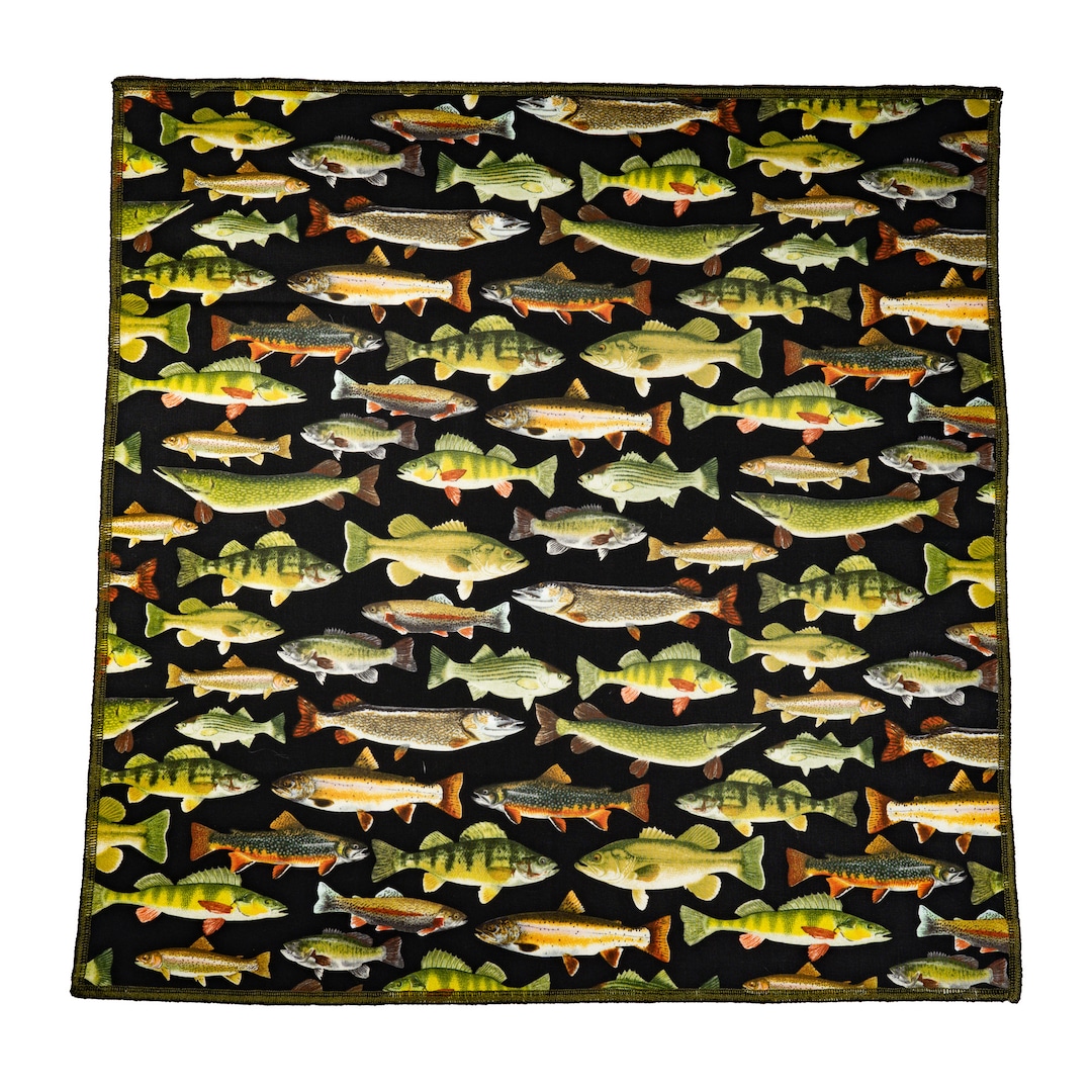 Fish Bandana Square Hand Made From Timeless Treasures 100% Cotton ...