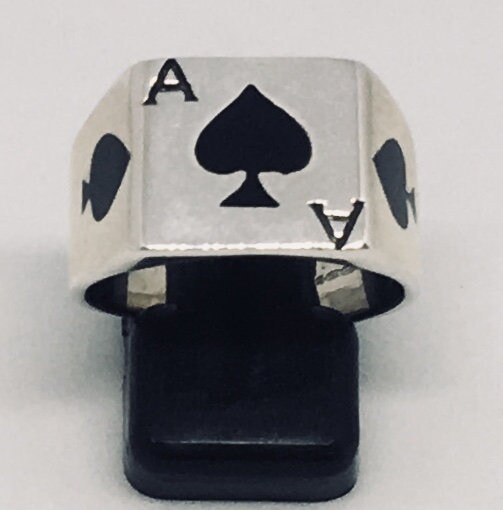 Ace of Spades Card Ring Handmade .925 Solid Sterling Silver - Etsy UK