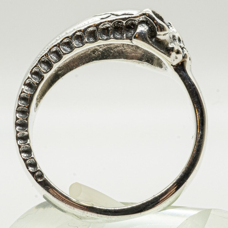 Snake Eating Snake Skull Ring .925 Sterling Silver Awesome Details on ...