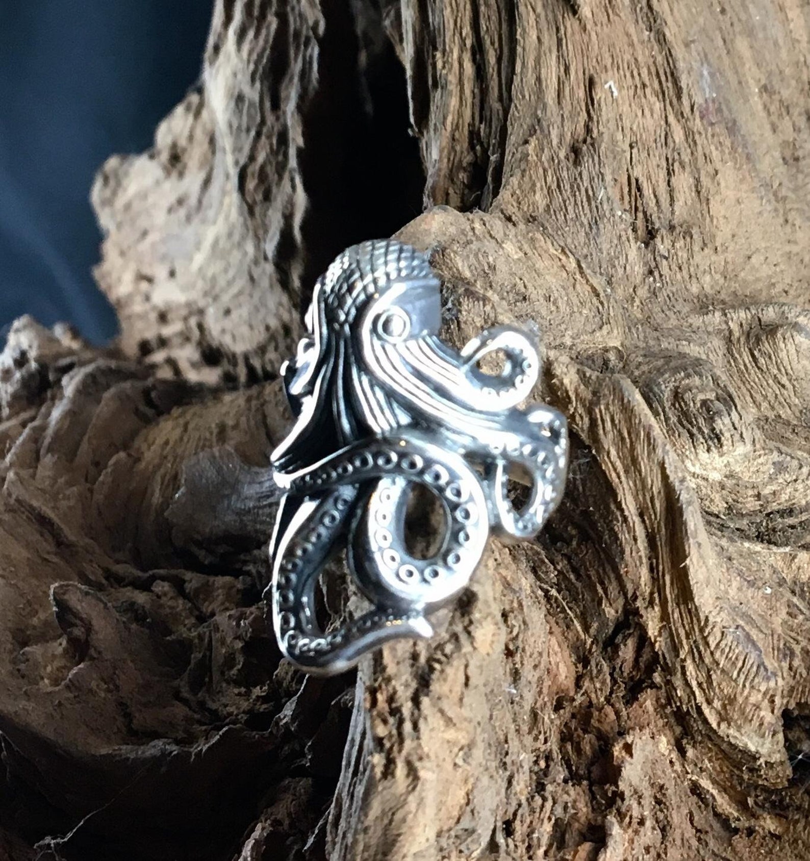Kraken Ring .925 Solid Sterling Silver/sea - Etsy