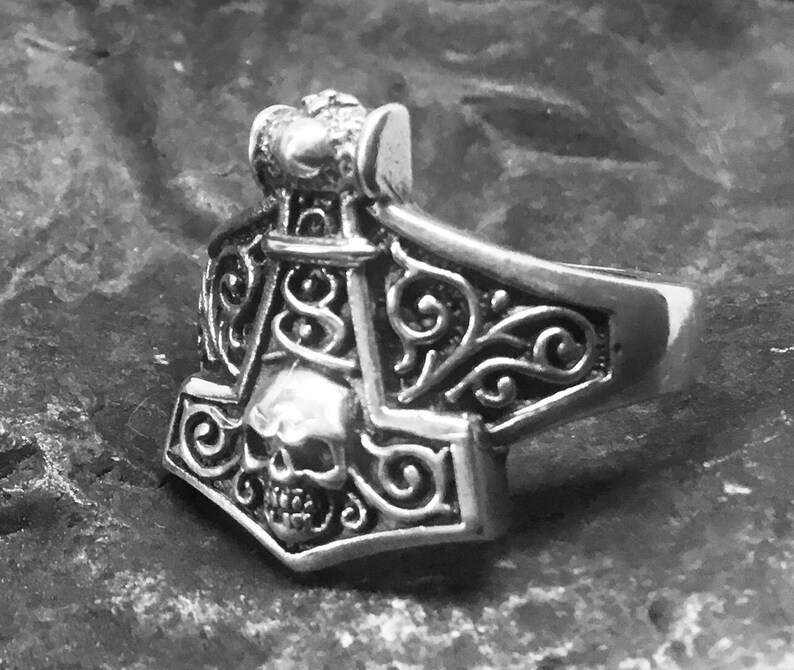 Thors Hammer Ring .925 Solid Sterling Silver Heavy Metal - Etsy