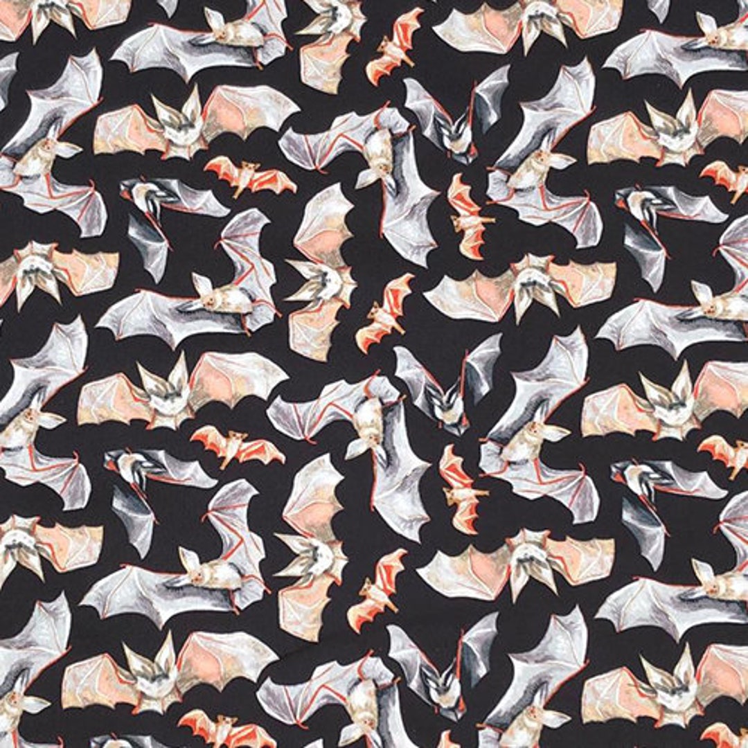 Great Bat Design From the Dear Stella Toil & Trouble Range, 100% Cotton ...