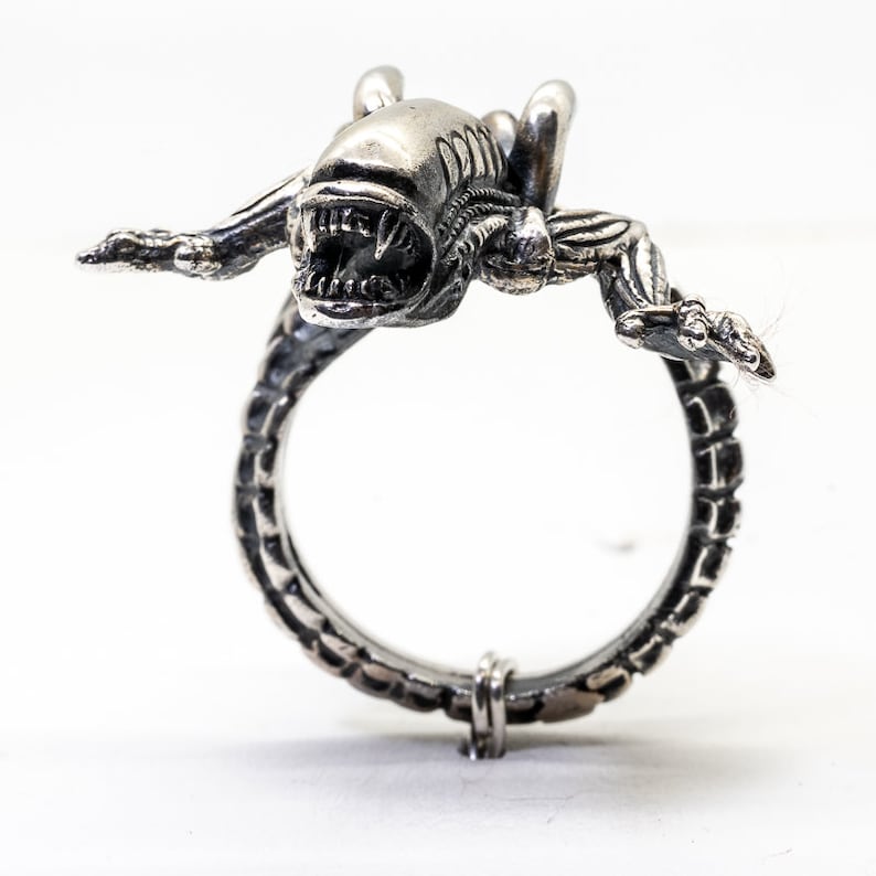 Alien Ring .925 Solid Sterling Silver Band Metal Biker Venom - Etsy