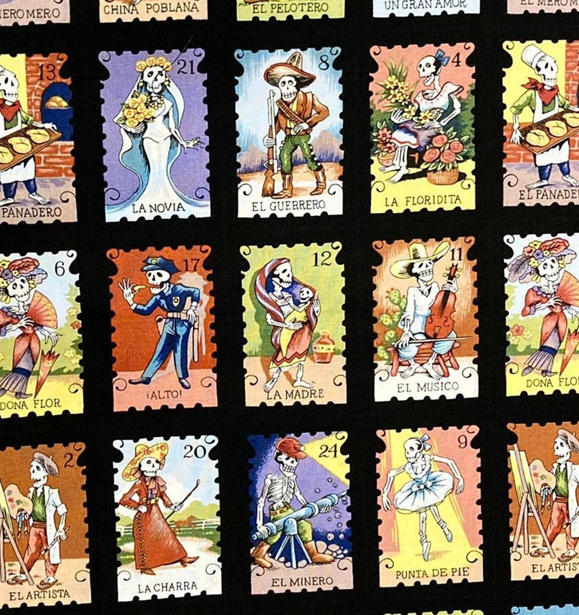 Day of the Dead Stamp Design with Skeletons & Skulls Perfect | Etsy