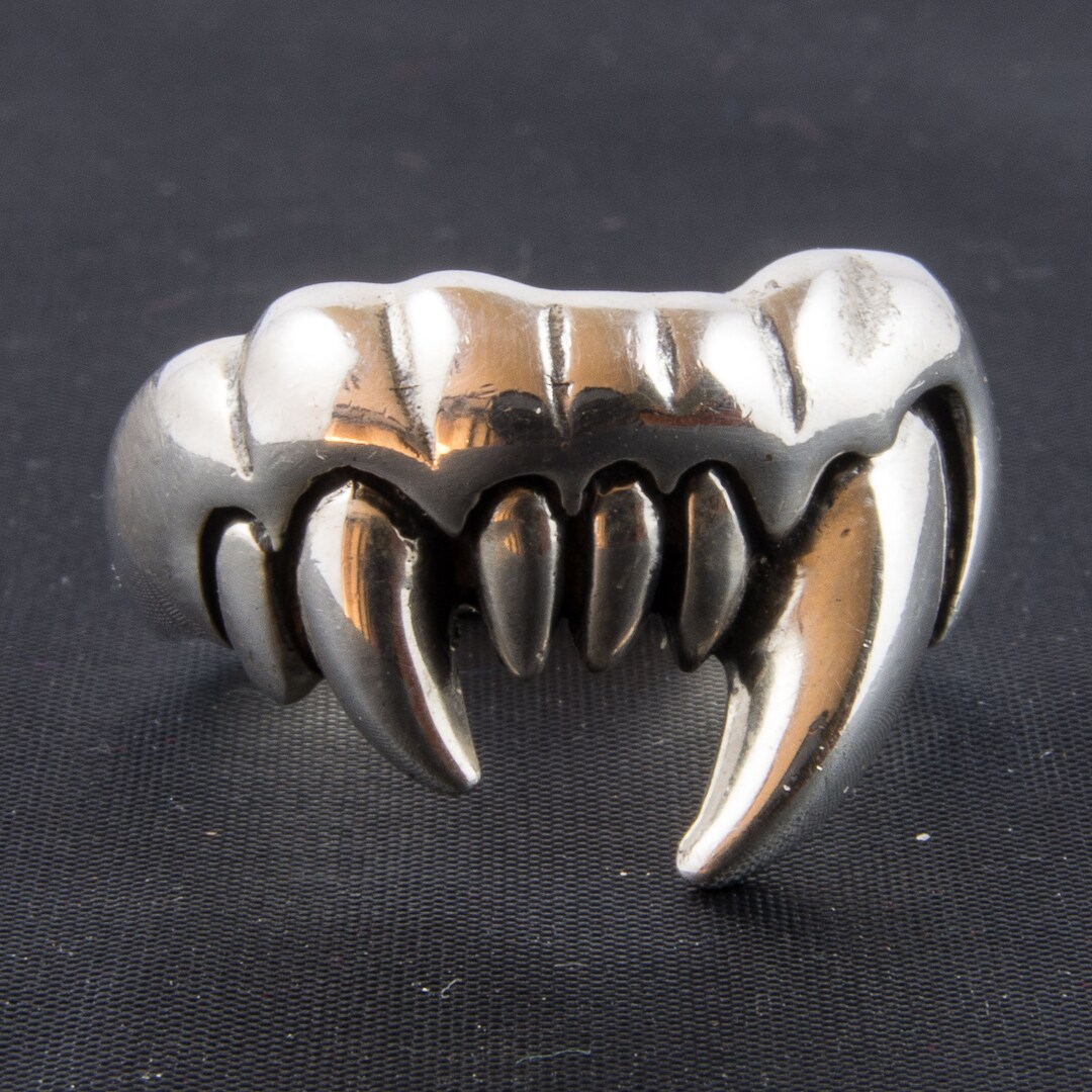 Great Design - Vampire Fang Ring 925 Solid Sterling Silver Heavy Metal ...