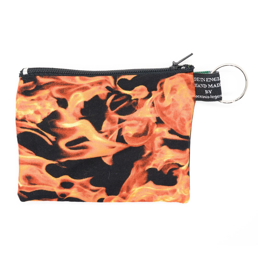Realistic Flames Design ~ Handmade Purse ~ 100% Cotton Great for Cash ...
