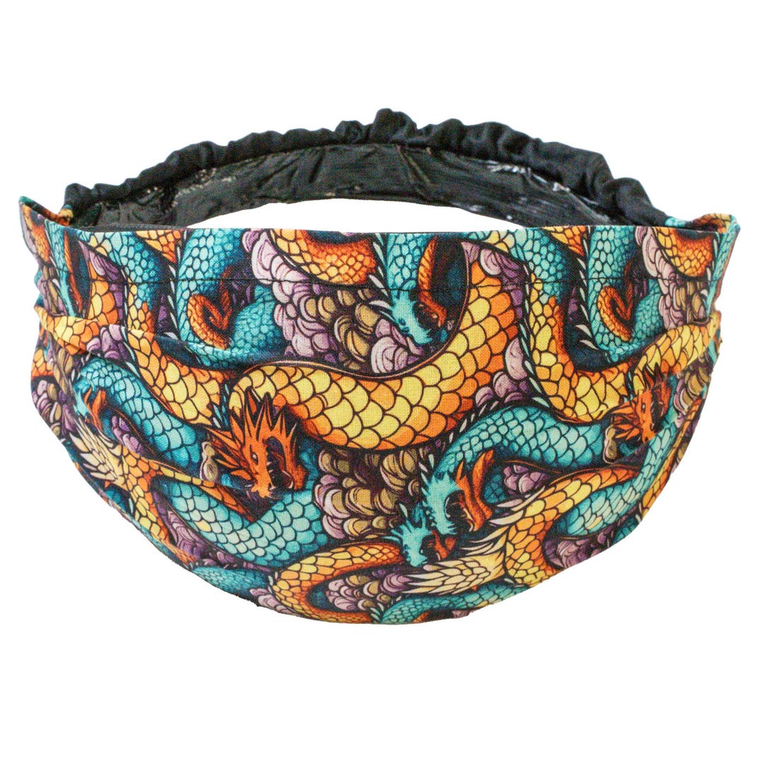 Chinese Dragons Entwined ~ Handmade Elasticated Headband, Either Wear ...