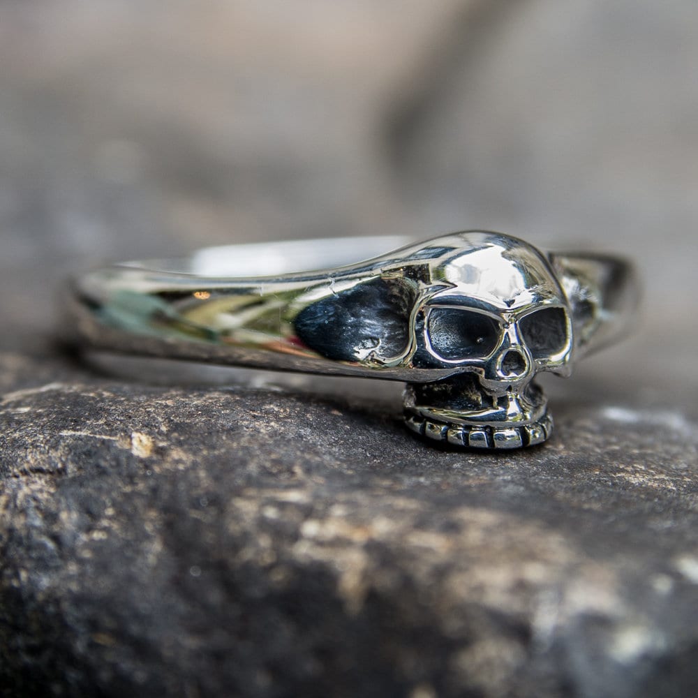 Skull Pinkie Ring .925 Solid Sterling Silver Skull Skeleton | Etsy