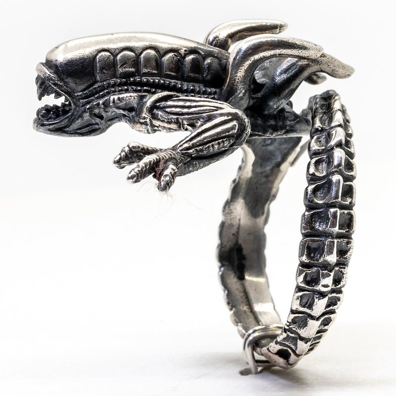 Alien Ring .925 Solid Sterling Silver Band Metal Biker Venom - Etsy