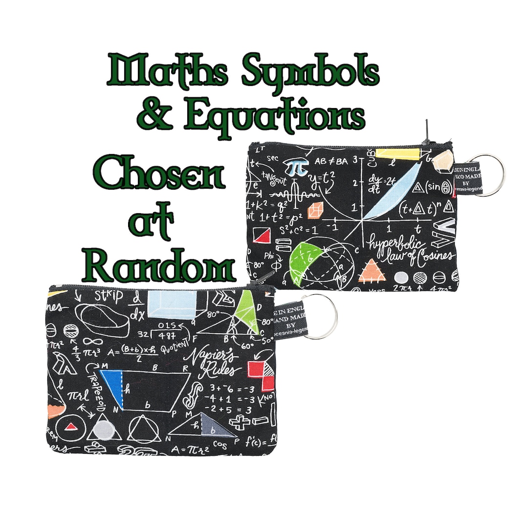 Mathematics Symbols & Equations Design ~ Handmade Purse ~ 100% Cotton ...