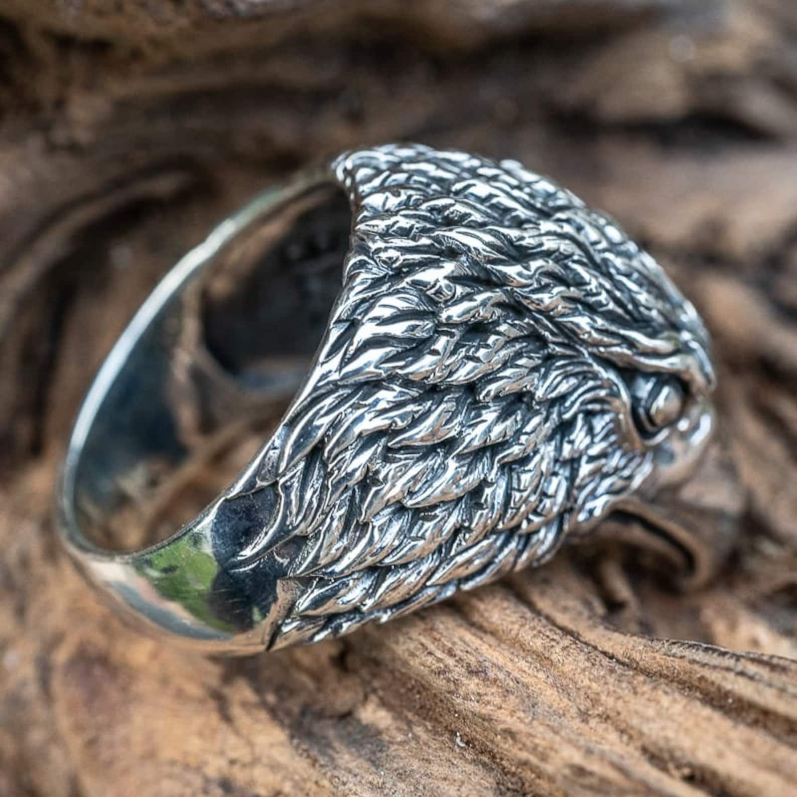 Golden Eagle Head Ring .925 sterling silver. Southwest Native | Etsy